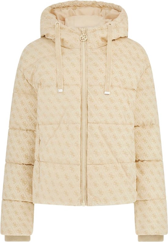 Guess Daisy Puffer Jas - Dames - Creme - Maat L | bol