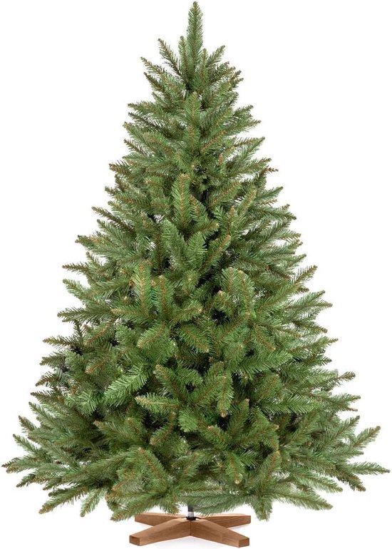 Kunstkerstboom Vuren Naturel 150 cm met Houten Standaard | bol