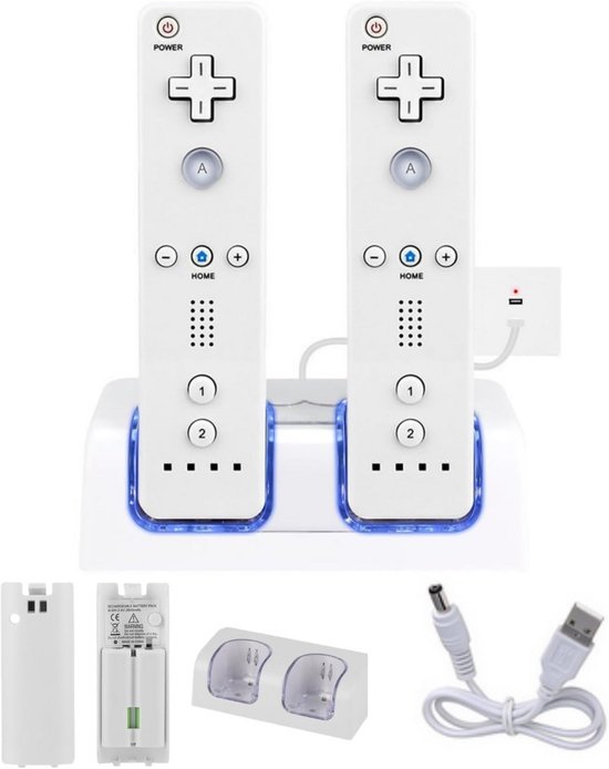 Oplaadstation en Draagbare Afstandsbediening Oplader voor 2 Wii ...