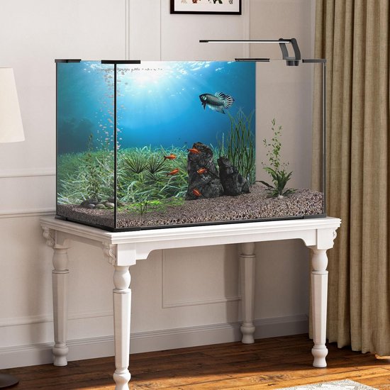 Groot Aquarium Achtergrondposter 180x61 cm Waterplanten Oceaan Bodem ...