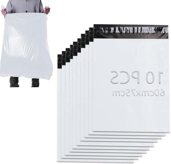 10 Stuks Grote Verzendzakken 60 x 75cm - Zelfklevend Plastic ...