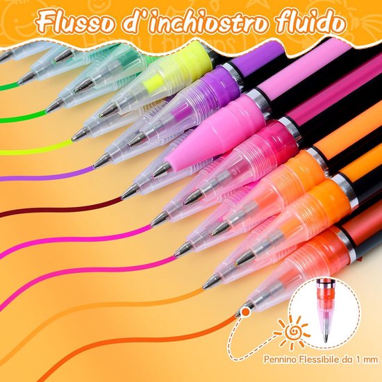 Set van 60 Gekleurde Gelpennen - Glitter, Metallic, Neon en Pastel ...