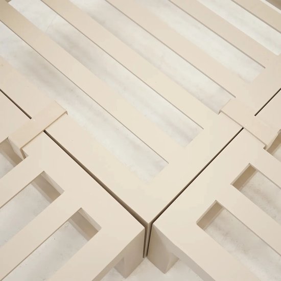 Vita Grosso 4-zits bank + hocker beige | bol