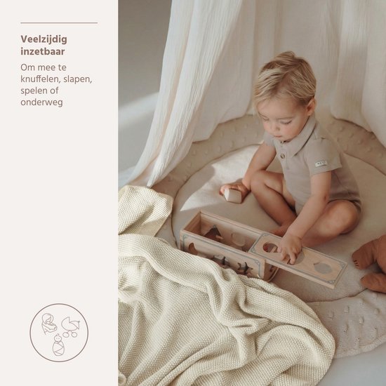 Meyco Baby Mini Relief Wiegdeken - Natural - 75x100cm - 1.0 TOG | bol