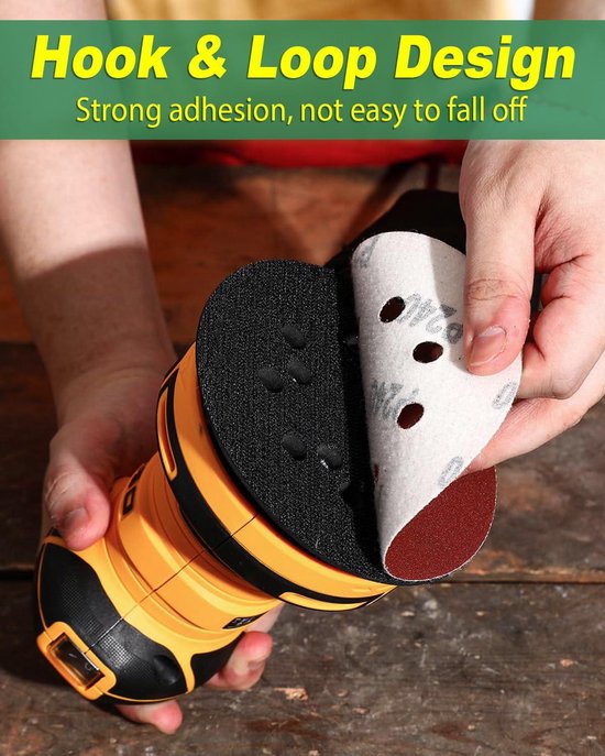 Schuurbladen met klittenband, 10 stuks, 125 mm, korrelgrootte 80, voor ...