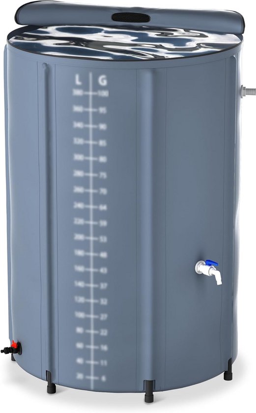Grote Opvouwbare Regenton 750 Liter PVC met Kraan en Deksel Donkergrijs ...