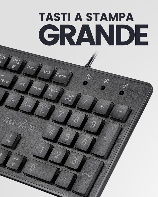 Verlicht QWERTY Toetsenbord met Grote Letters en Italiaanse Layout | bol