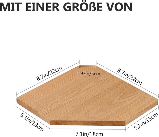 Houten Hoekplank Eiken Ophangplank Zwevend voor Woonkamer en Slaapkamer ...