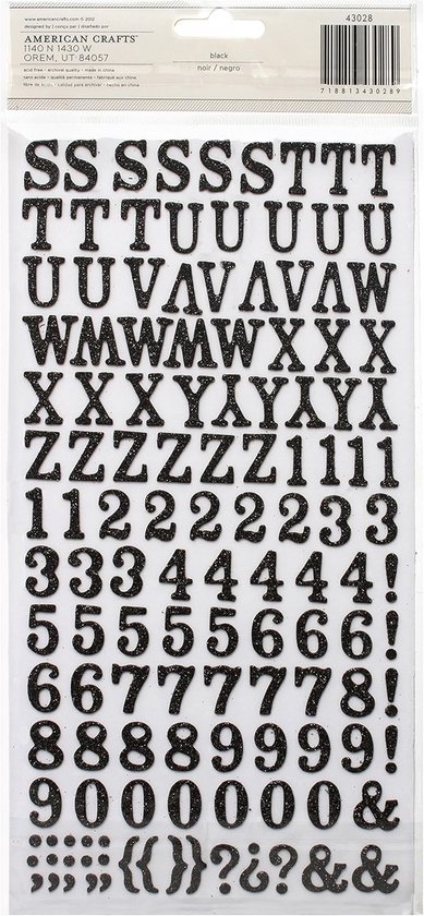 Glitter Spaanplaat Stickers Groot Formaat Zwart - 2 Stuks | bol