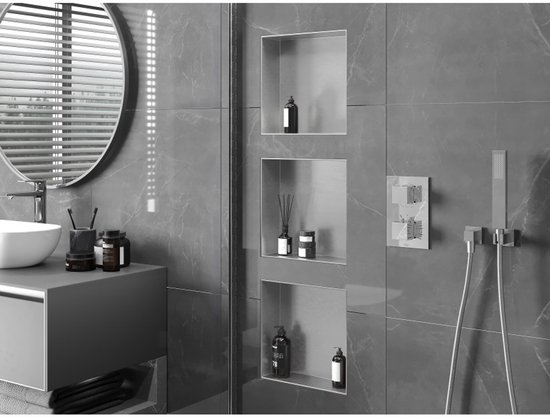 Mexen X-Wall-NR wandplank zonder flens 30 x 30 , inox - 1911303010 | bol