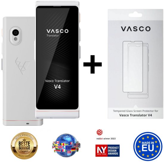 Vasco Translator V4 Pearl White + Vasco Screen Protector - taalvertaler ...