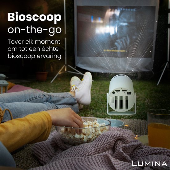 Lumina Pro Mini Beamer 2025 - 4K-ondersteuning - WiFi 6 - Bluetooth 5.2 ...