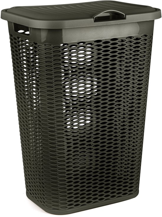 Plasticforte Wasmand Ventilation - met deksel - bruin - kunststof - 51 ...