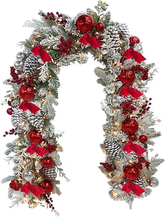 Kerstslinger, decoratieve slinger, wandgemonteerde kerstslinger, 1,8 ...
