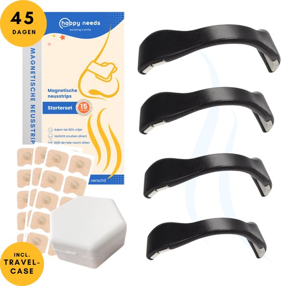 HAPPY NEEDS® Magnetische Neusstrips - Anti Snurk - incl. Travelcase ...