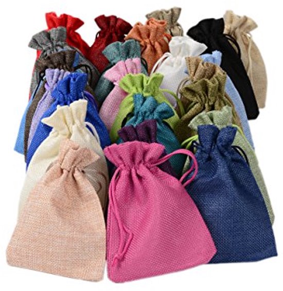 10 stuks jute zakken met trekkoord - multifunctionele linnen geschenk ...