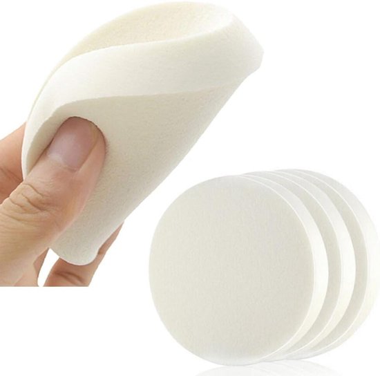 6 stuks witte grote make-up spons blenders ronde foundation sponzen ...