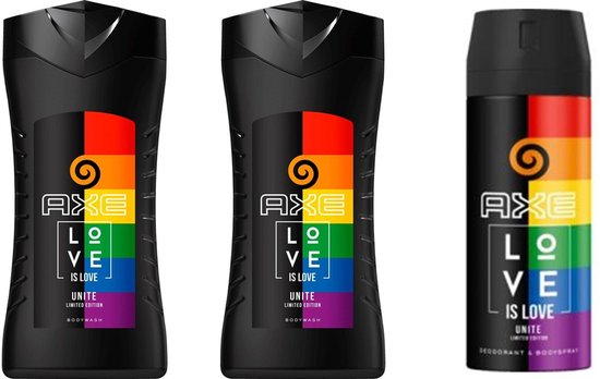 AXE Love is Love Unite - SET - Douchegel 2 x 250 ml & Deo Spray 150 ml ...
