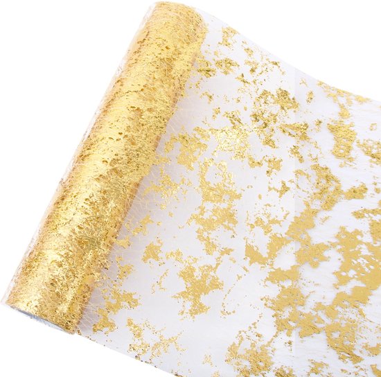 Shiny Gold Glitter Metal Table Runner Table Runner Tulle Decoration ...