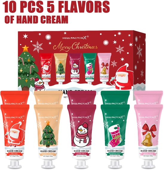 MISS FACTOR X Hand Cream Set - Hydraterend & Voedend - Kerstcadeau - 10 ...