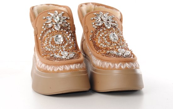 NAN-KU dames boot Teletubbie suède camel | bol