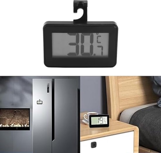 2 Pcs Digital Fridge Thermometer Mini Freezer Thermometer with Hook for ...