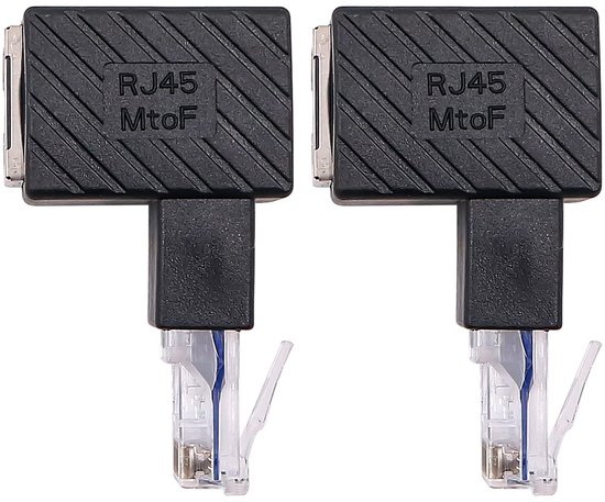 2pcs 90 Degree RJ45 Plug to RJ45 Bus Adapter Angle Plug Compatible with ...