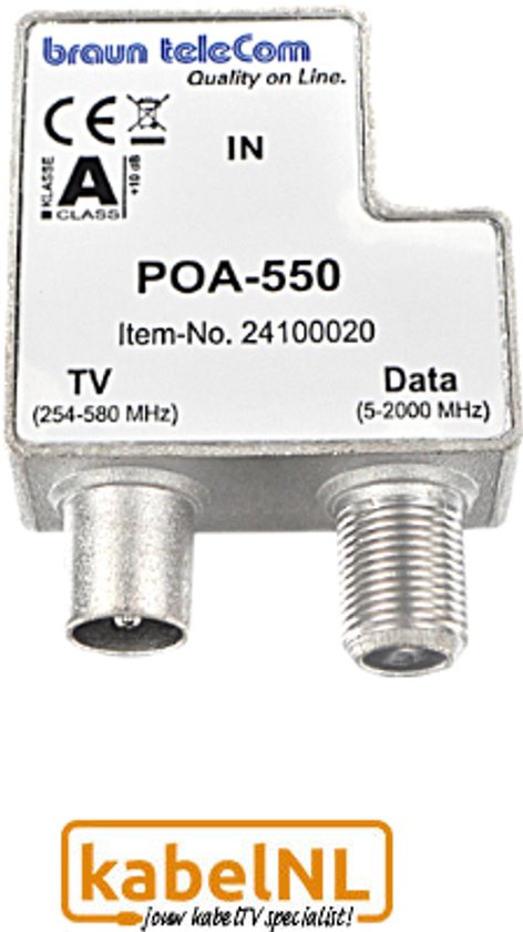 Braun Telecom POA-550 Ziggo splitter - Storingsvrije TV/Data splitter ...