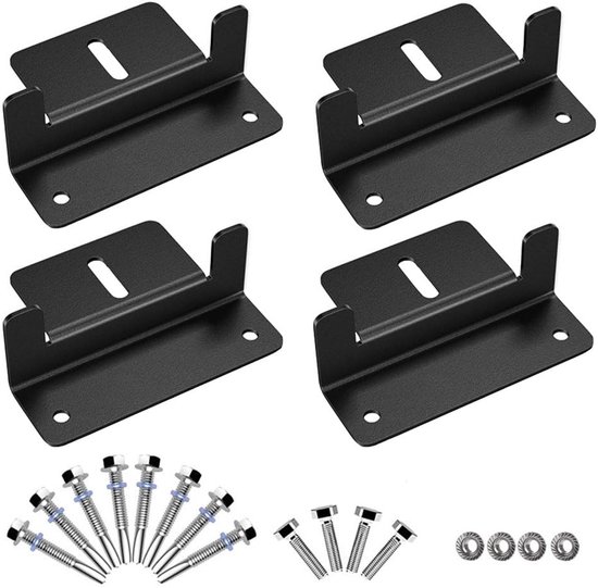 4-pack montagebeugels voor zonnepanelen, aluminium Z-beugels voor ...