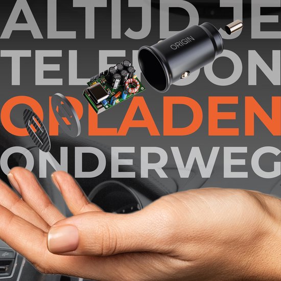 ORIGIN™ Autolader USB C & USB A – Dual Port Compacte Auto Oplader – 12V ...