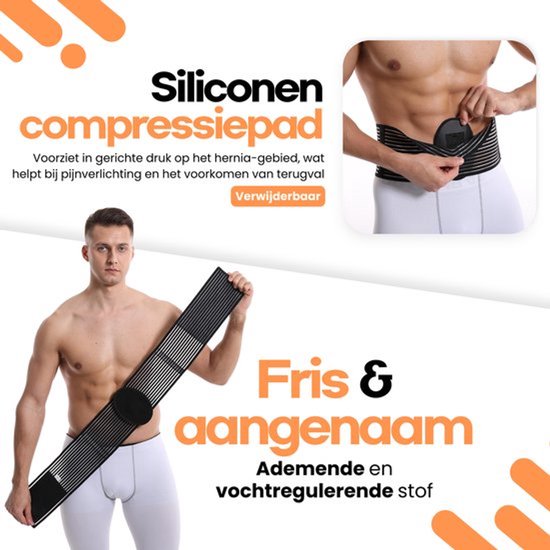 Navelbreukband met drukpelotte l/xldames & heren - grijs ...
