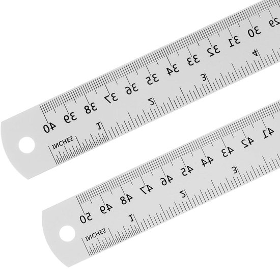 2 stuks liniaal - 40 cm, 50 cm, aluminium liniaal metrisch ...