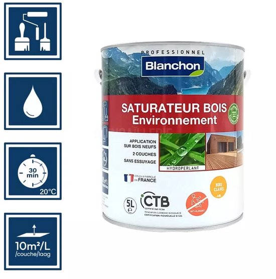 Blanchon saturateur bois environnement Bois Clair 5L | bol