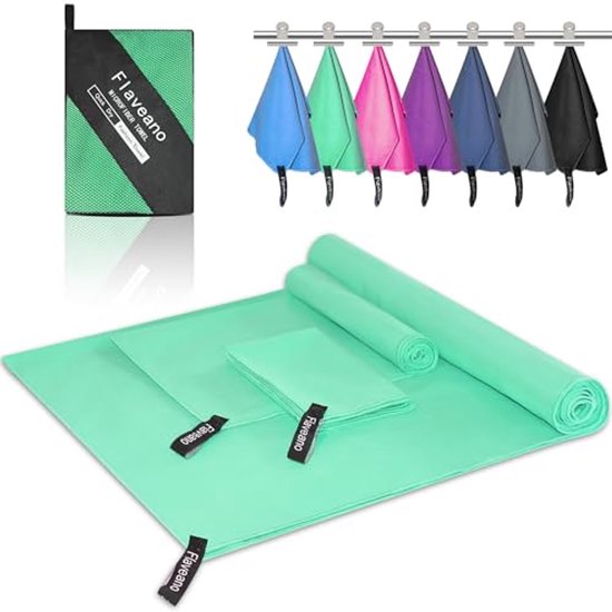 Microvezel Handdoek Set van 3 - Sneldrogend voor Kamperen, Zwembad ...