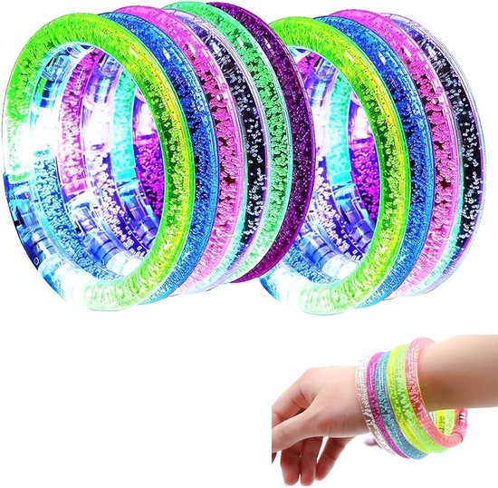 Premium - Set van 9 LED armbanden voor feestjes en concerten met ...