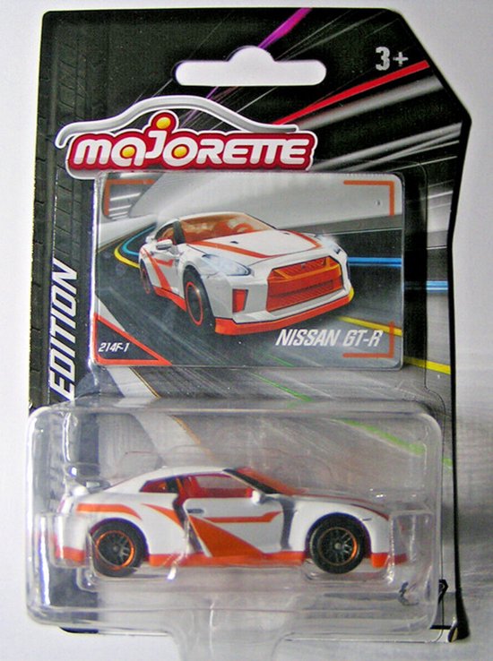 NISSAN GT-R ORANGE WHITE LIMITED EDITION MAJORETTE VINTAGE 1:64 CARD ...