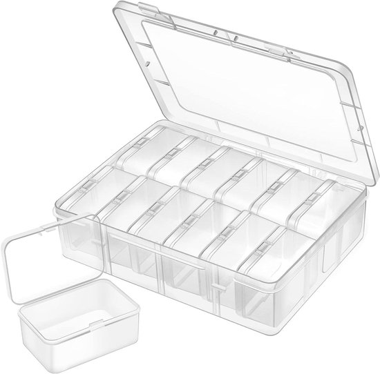Premium - Doorzichtige plastic opbergdozen met deksels - 12 stuks ...