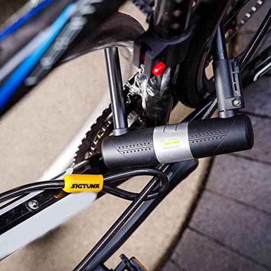 Fietsslot 16 mm U-slot met 1,2 m Stalen Kettingkabel en 3 Sleutels ...