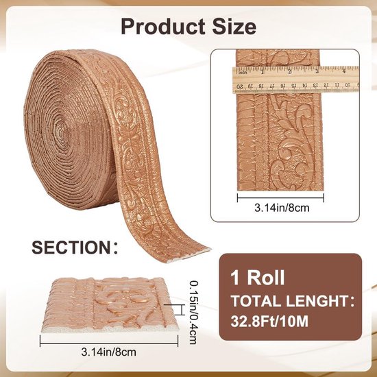 Allecto plus - Flexibel Zelfklevend 3D Brons Behang Decoratie met Peel ...