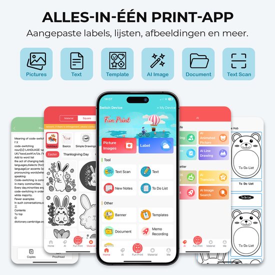 Agodeo Mini Printer - 300 DPI - Pocket Printer - Fotoprinter voor ...