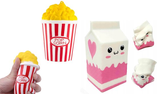 Happy Trendz® Squishy Duo – Popcorn & Milk Pak | Jumbo Squishy | Must ...