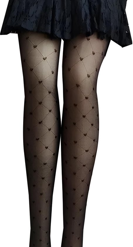 Women's Elegant Tights with Heart Pattern Polka Dot Check 40 Denier ...