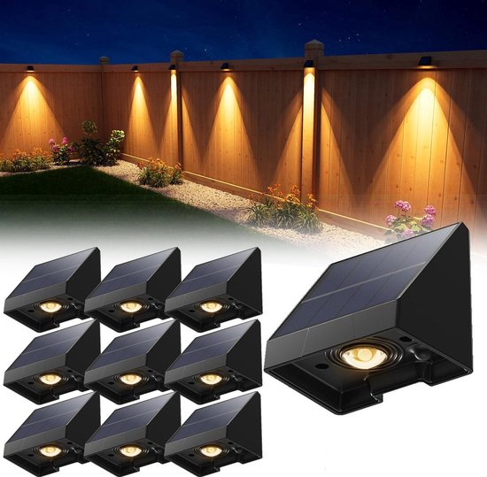 10-Pack Decoratieve Solar Lampen Voor Schutting – Waterdichte Led ...