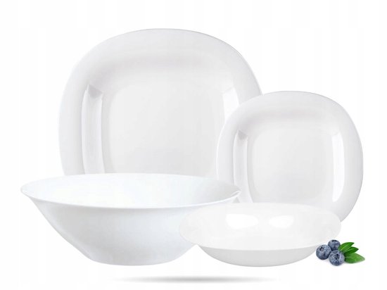 Luminarc Carine Servies 19-delig Wit voor 6 Personen met Saladekom | bol