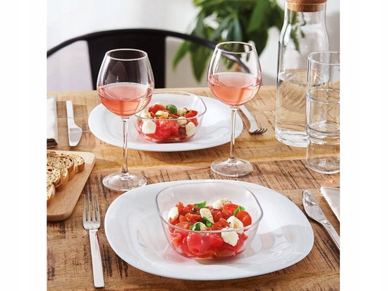 Luminarc Carine Servies 19-delig Wit voor 6 Personen met Saladekom | bol