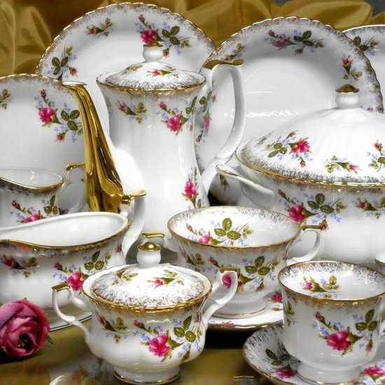 Porseleinen Servies 6 Pers. 66 Delig - Iwona Roze Goud | bol