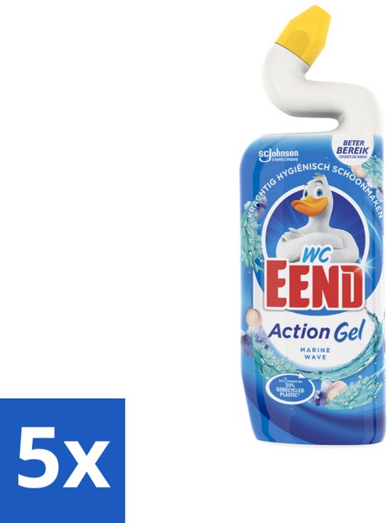 5 x WC Eend - Action Gel Marine Wave - Toiletreiniger - Zeegeur & Diepe ...