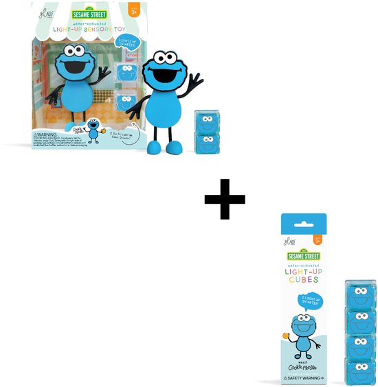 Glo Pals Cookie Monster VOORDEEL SET - Light up cubes - Character + light up cubes -... | bol
