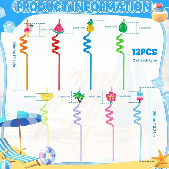 16 stuks herbruikbare plastic cocktailrietjes met knik voor feestjes ...
