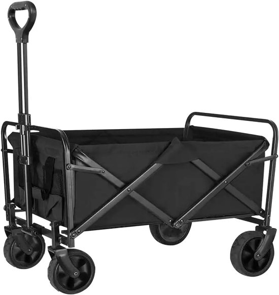 Betaalbare Goederen® bolderkar opvouwbaar - zwart met blauw ...